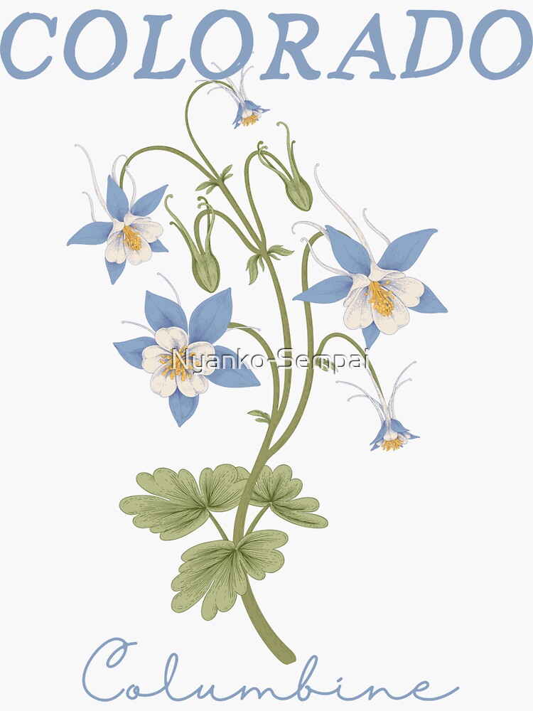 "Colorado state flower Columbine " Sticker for Sale by Nyanko-Sempai ...