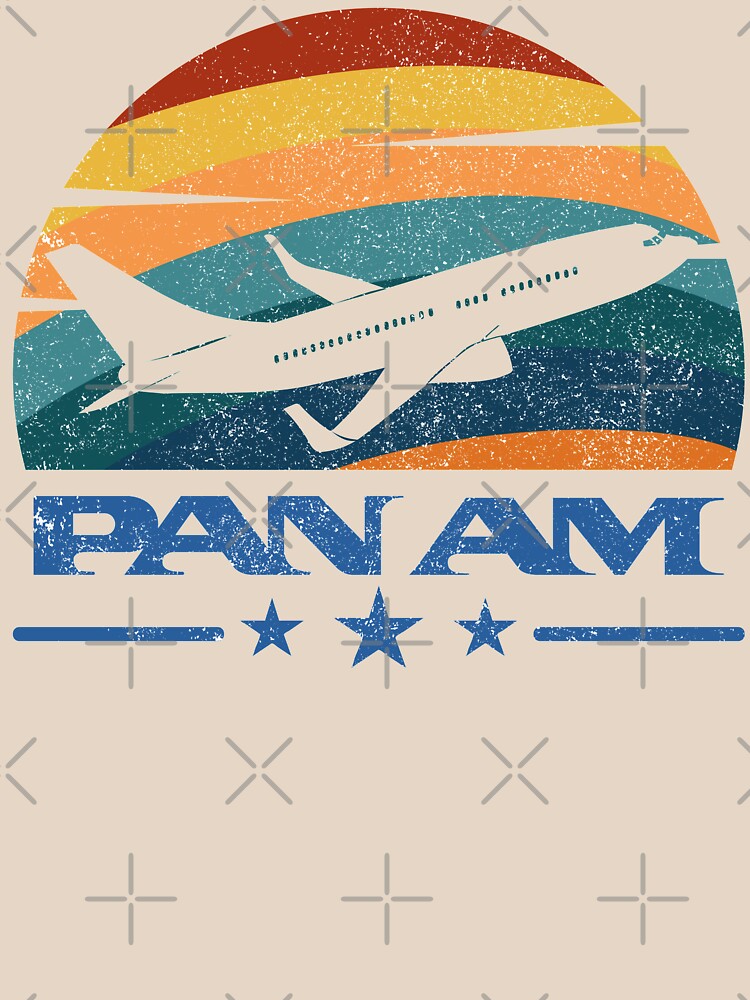 "Pan Am Aircraft Rainbow Sunset Vintage Distressed PAA" T-shirt for ...