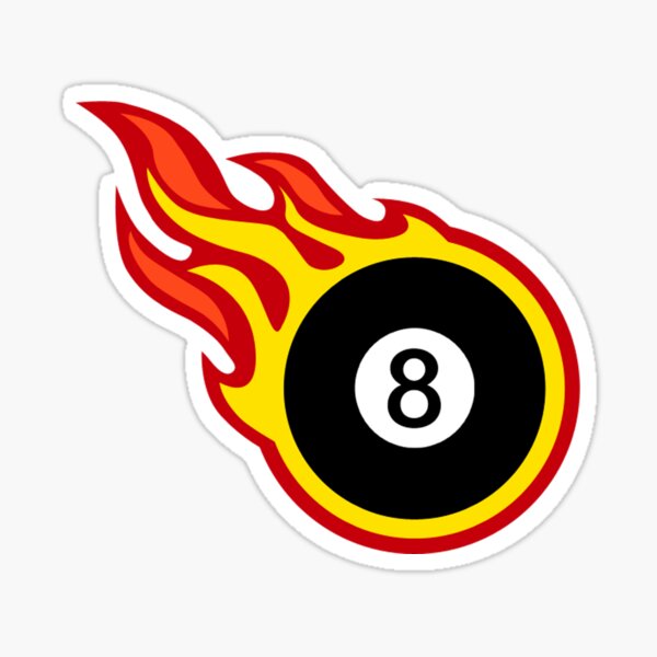 "Eight Ball On Fire" Sticker for Sale by Garaga | Redbubble