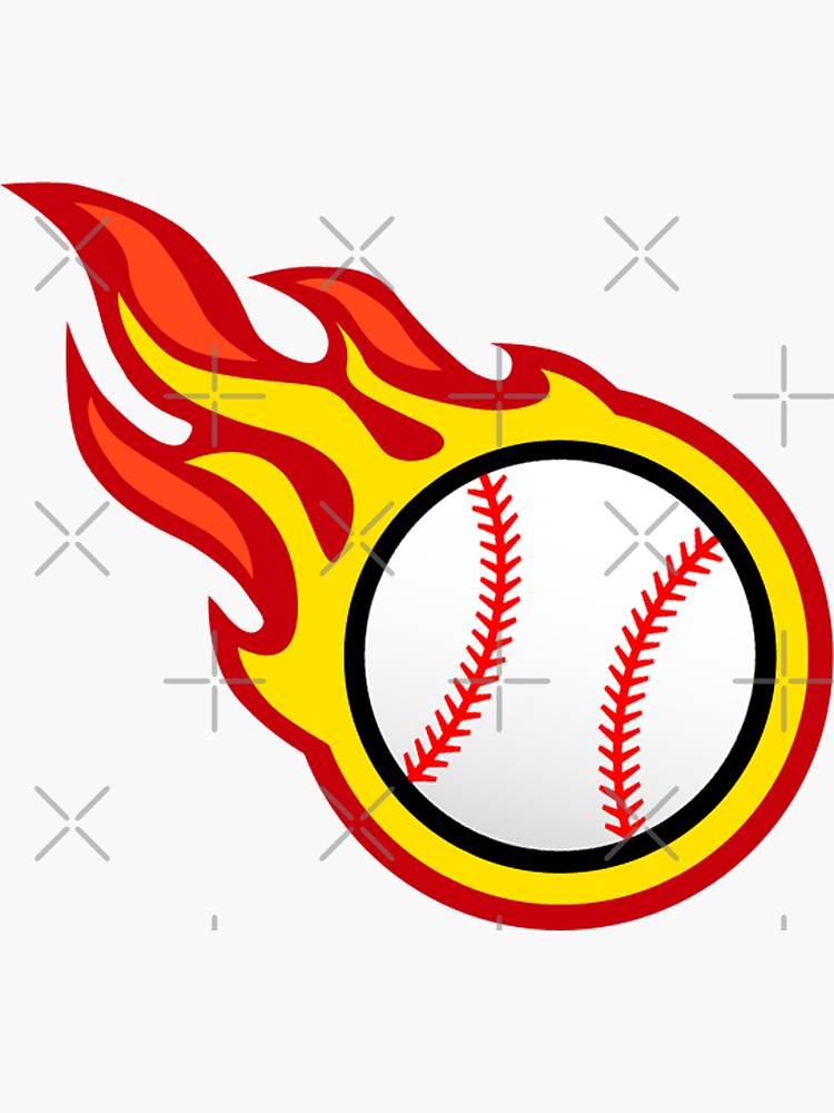 "Baseball On Fire" Sticker by Garaga | Redbubble