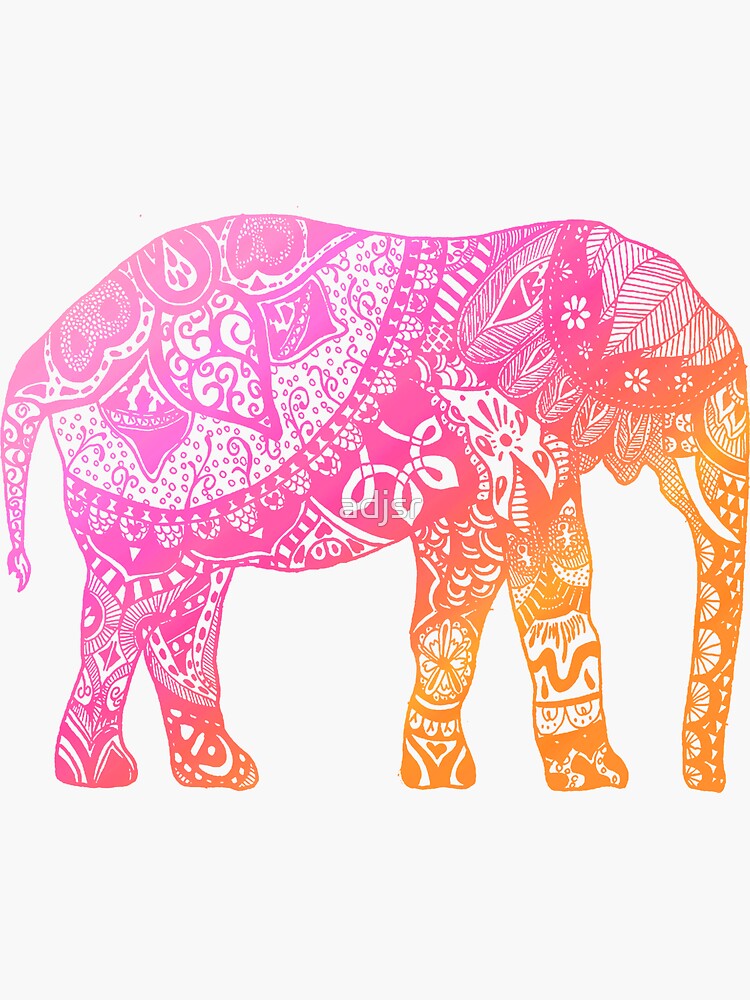 "Pink Elephant" Sticker by adjsr | Redbubble