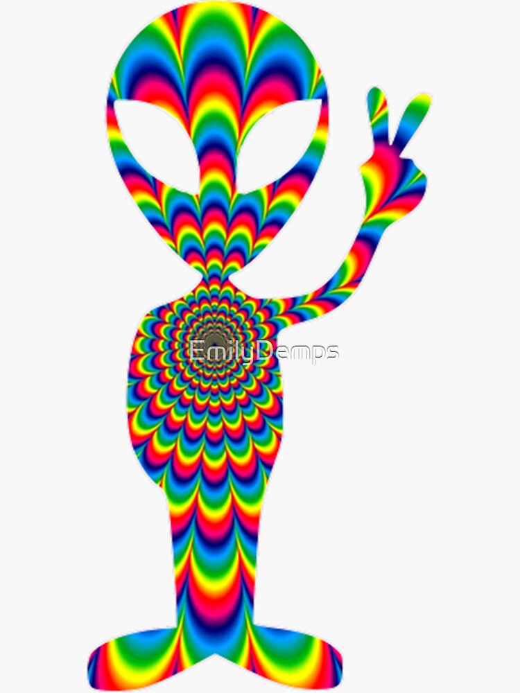 "Cool Rainbow Alien" Sticker for Sale by EmilyDemps | Redbubble