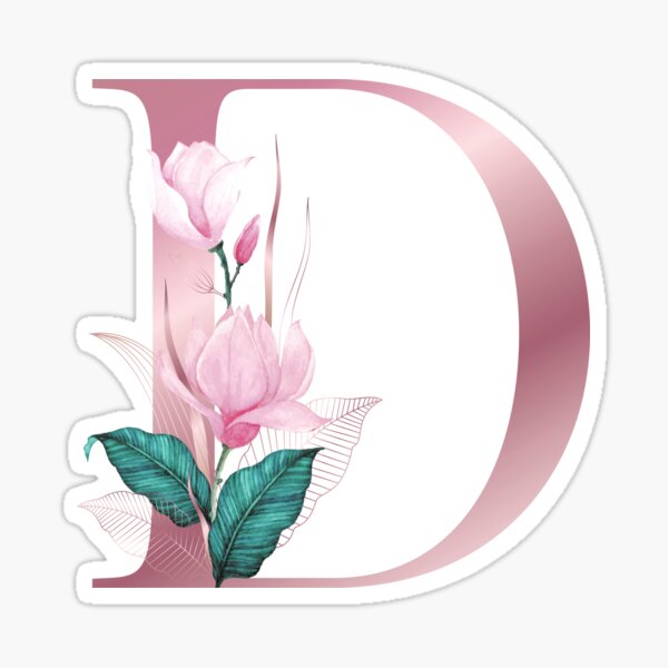 Pegatina « Letra D del monograma con ramo de rosas» de IDI69 | Redbubble