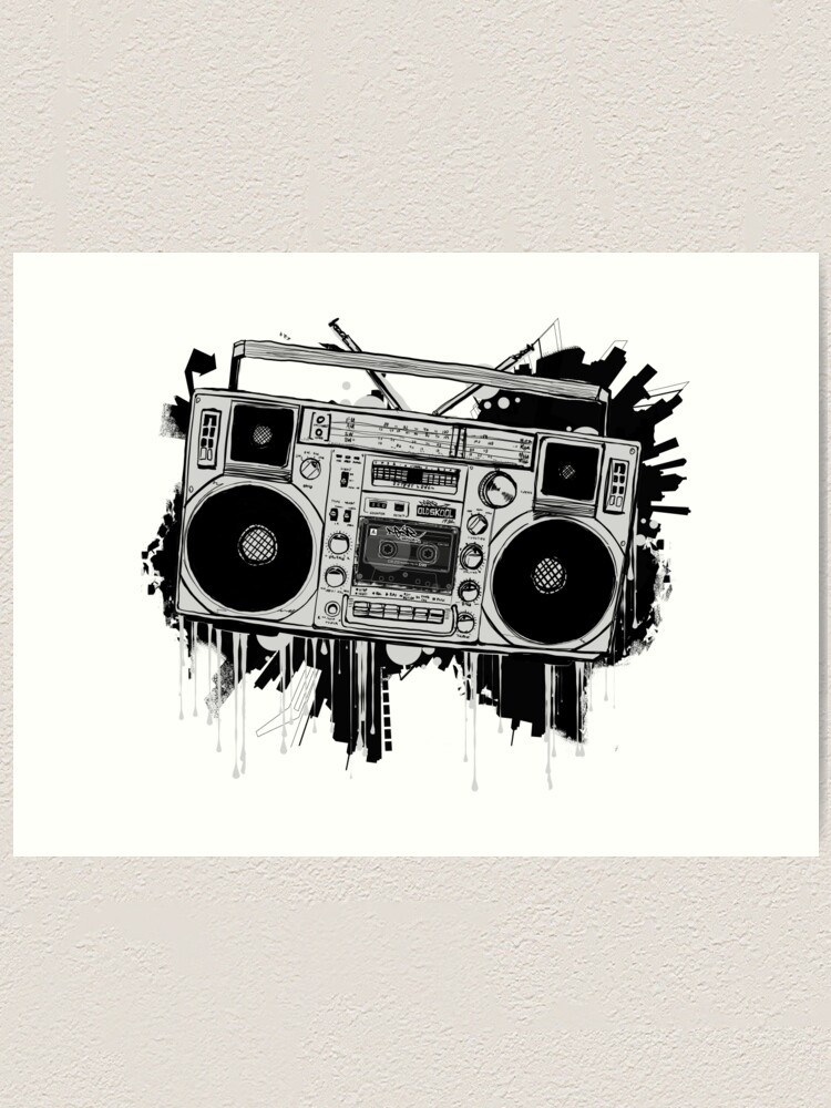 "Ghetto Blaster Oldskool" Art Print by DEZEDEZINES | Redbubble