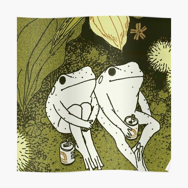 "Frogs sitting and drinking soda" Poster for Sale by Inaslind | Redbubble