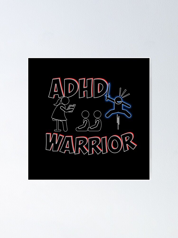 "Adhd warrior blue single" Poster by Just-a-Dude | Redbubble