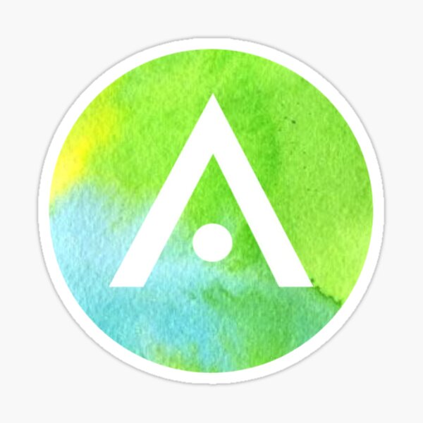 "Green and Blue Watercolor Aveda Logo" Sticker for Sale by Dalaura ...