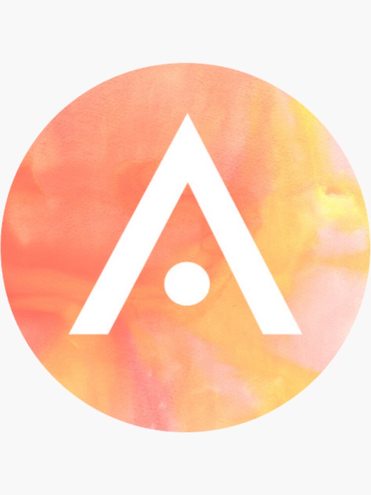 "Sunset Watercolor Aveda Logo" Sticker by Dalaura | Redbubble