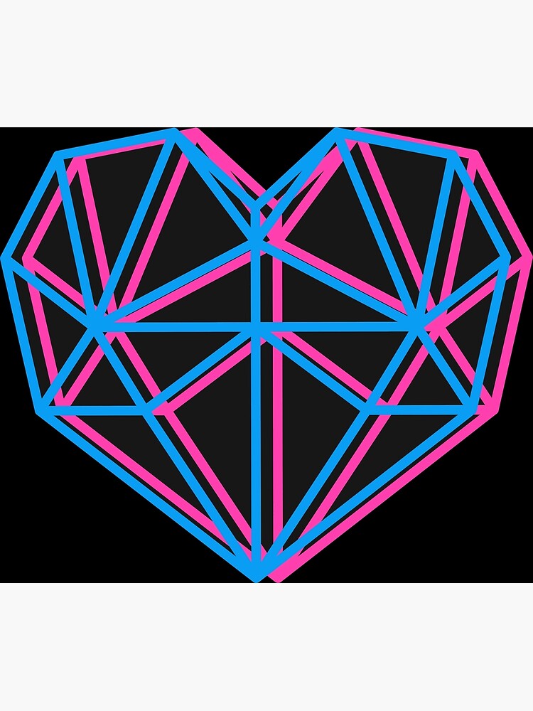 "3D Neon Geo heart" Poster for Sale by ToTheCore | Redbubble