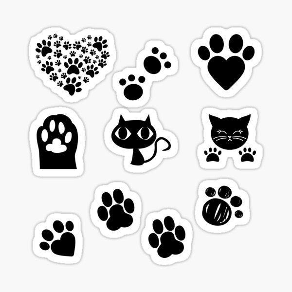 "Cat Paw Prints" Sticker for Sale by CreativeBel | Redbubble