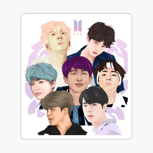 "BTS vexel art" Sticker for Sale by AnasYes | Redbubble