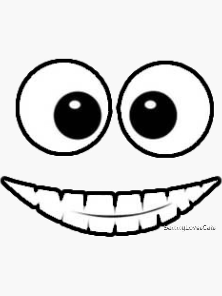 "Creepy smile" Sticker for Sale by SammyLovesCats | Redbubble