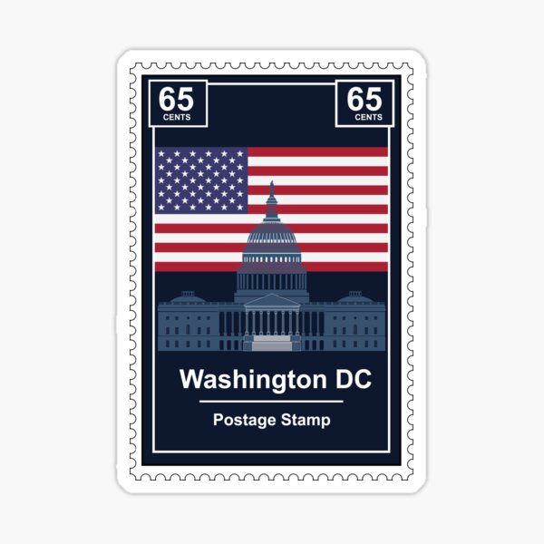 "Washington DC Postage Stamp" Sticker by Gina-Driada | Redbubble