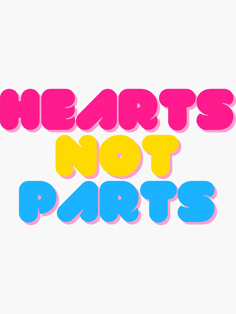 "Hearts, Not Parts" Sticker for Sale by beccamax | Redbubble