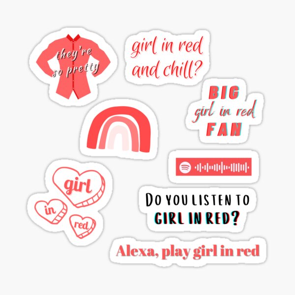 "girl in red sticker pack #1" Sticker by beccamax | Redbubble