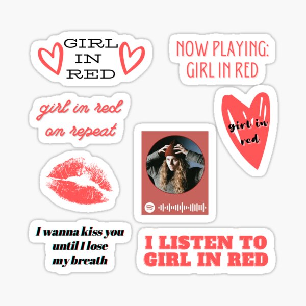 "girl in red sticker pack #2" Sticker by beccamax | Redbubble