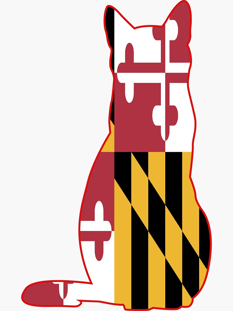 "Maryland Cat" Sticker for Sale by wickedcartoons | Redbubble