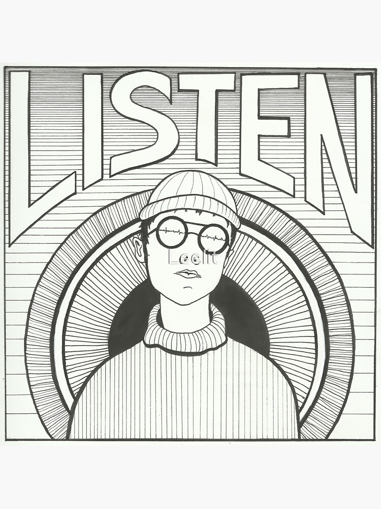 "Listen" Sticker by Leelit | Redbubble