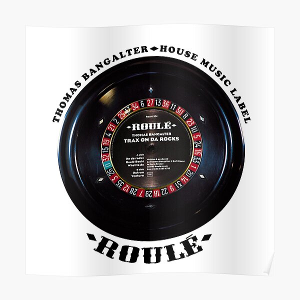 Póster «Vinilo enrollado Thomas Bangalter House Music: MODELO blanco TRAX ON DA ROCKS LABEL ...