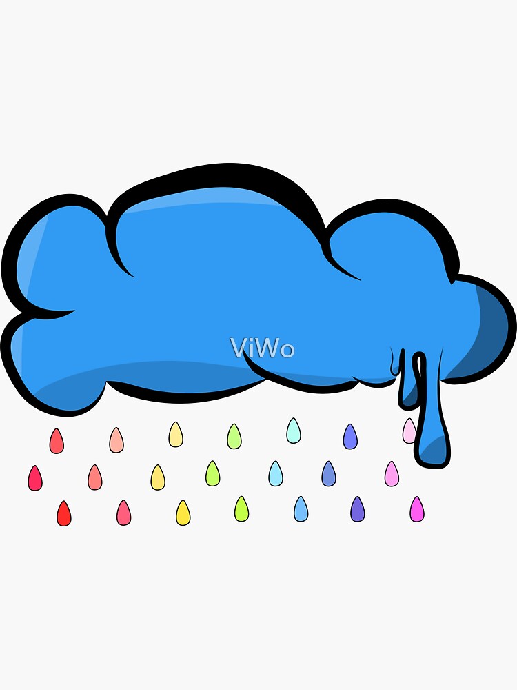 "Rainbow Rain" Sticker for Sale by ViWo | Redbubble