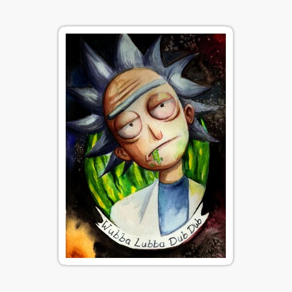 "Rick (without Morty) Watercolor" Sticker by ruhefuchs | Redbubble