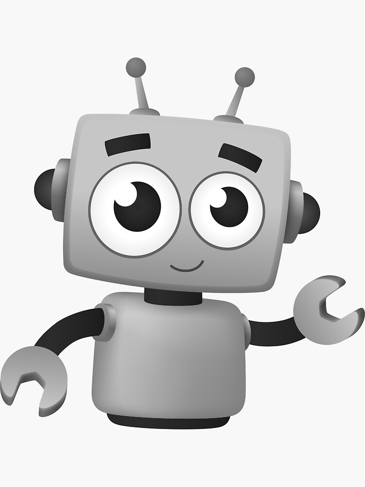 "robot simpatico" Sticker for Sale by belmo-reggina03 | Redbubble