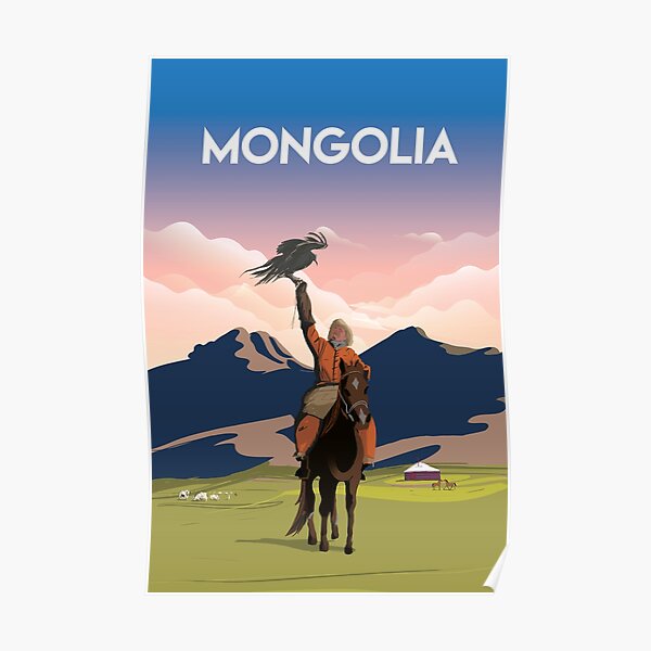 "Mongolia travel poster" Poster by Caravanstudio | Redbubble