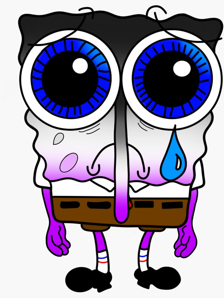 "Sad Sponge #5 (Ace Pride)" Sticker by AlaynaKae | Redbubble