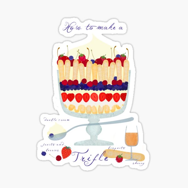 "How to make a trifle" Sticker for Sale by Elisandra | Redbubble