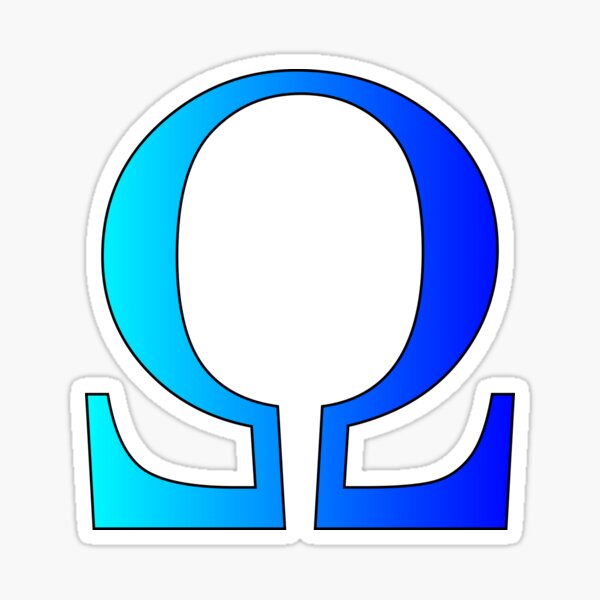 "omega greek letter" Sticker for Sale by xrysal | Redbubble