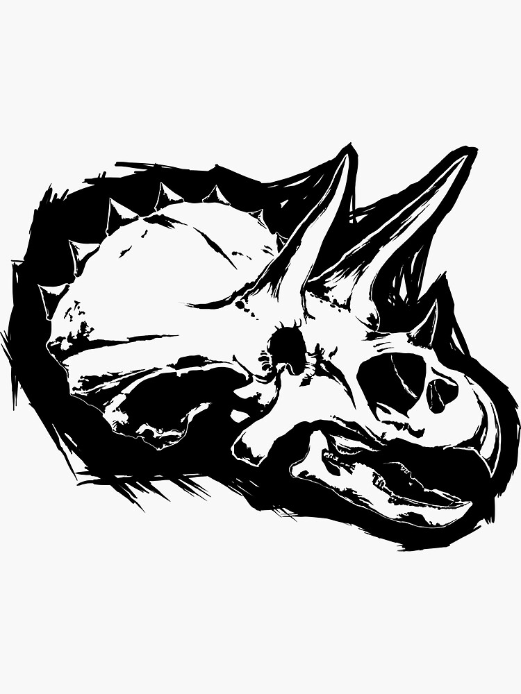 "Dino Skull" Sticker for Sale by PaulSmithArt | Redbubble