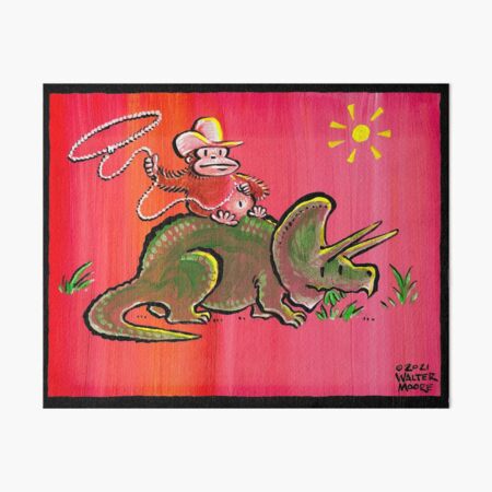 Sheriff Cowboy Ape Original Painting by Walter Moore 5 x 7 on Canvas ...