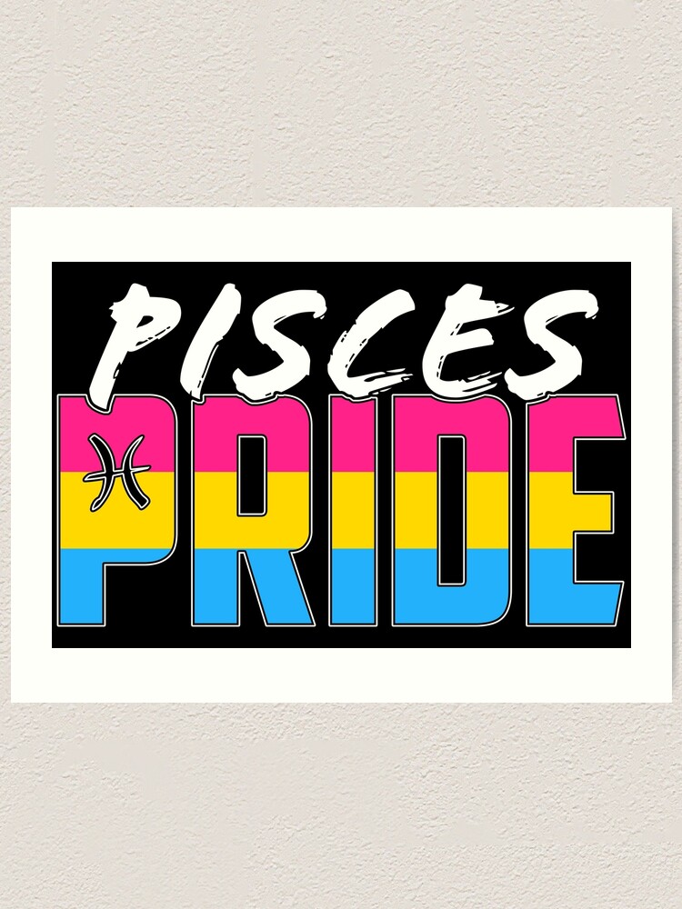 Pisces Pansexual Pride Flag Zodiac Sign Art Print By Valador Redbubble
