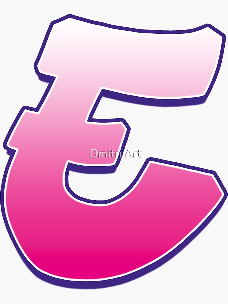 "Letter E Pink" Sticker by paintcave | Redbubble