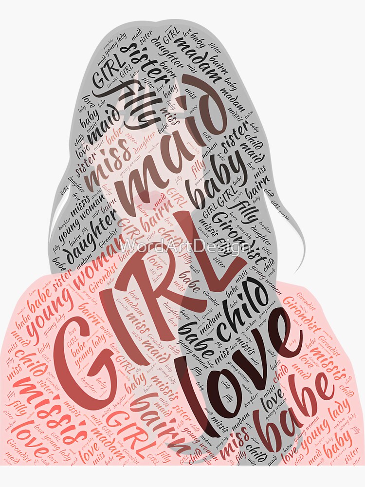 "Girl Word Art" Sticker for Sale by WordArtDesign | Redbubble