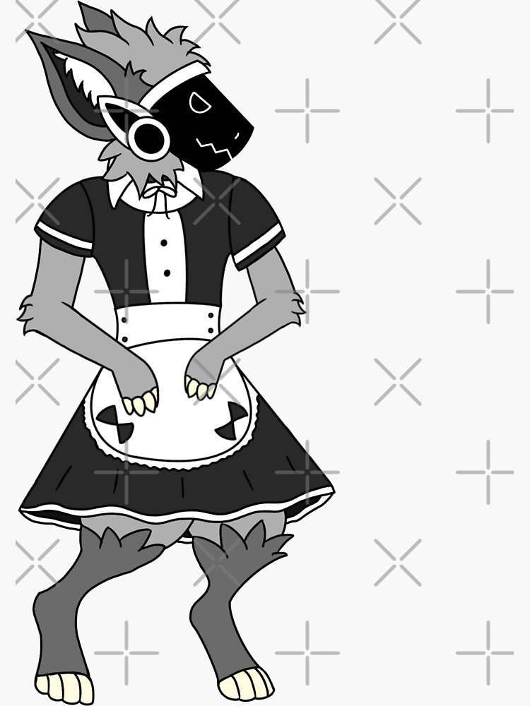 "Protogen In Maid Outfit" Sticker for Sale by planetpaws | Redbubble