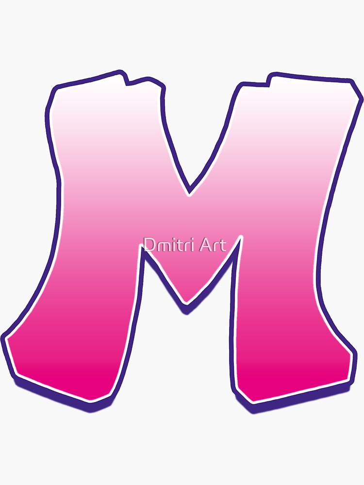 "Letter M Pink" Sticker for Sale by paintcave | Redbubble