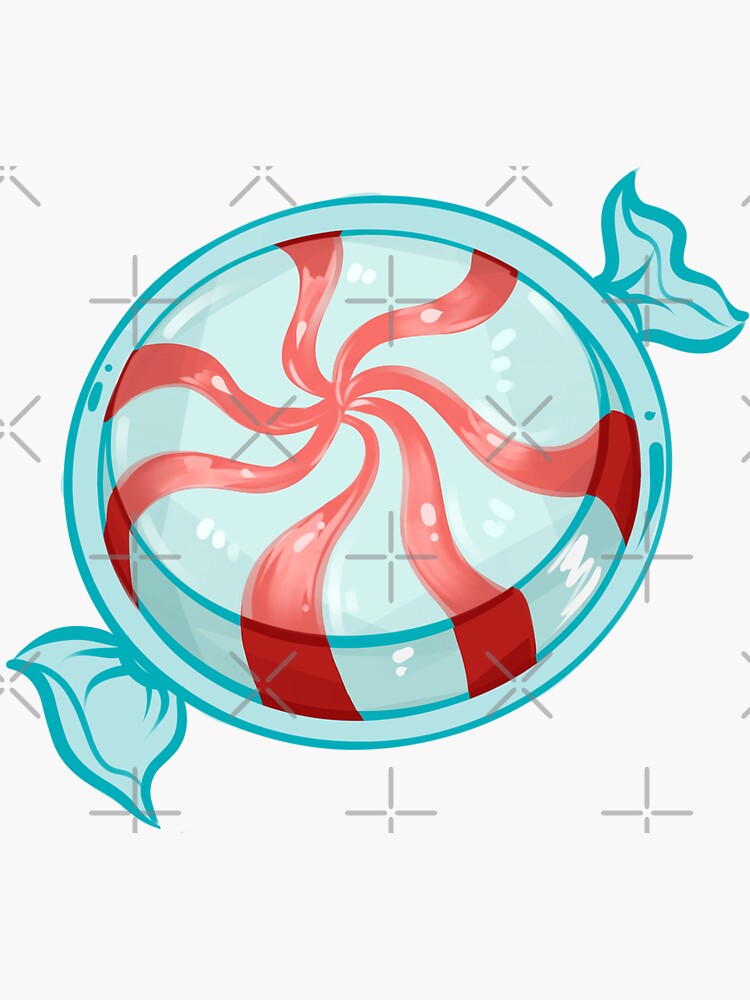 "Cute Peppermint Candy" Sticker for Sale by GalaxyChicken | Redbubble