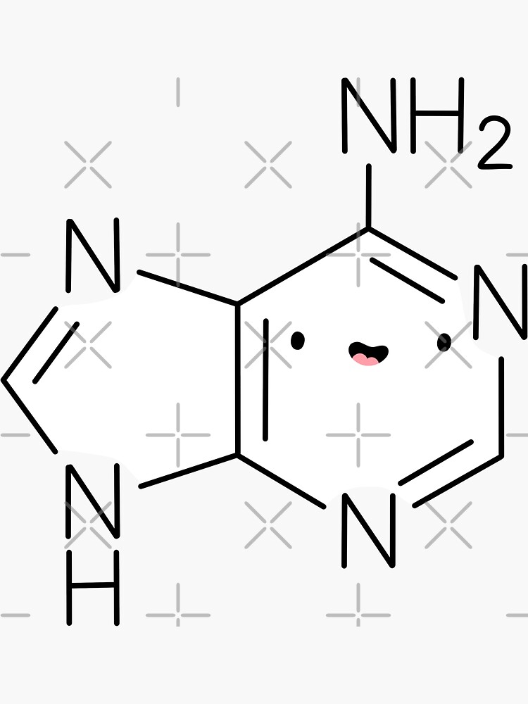 "Cute Hand Drawn Adenine" Sticker for Sale by SofiaSava01 | Redbubble