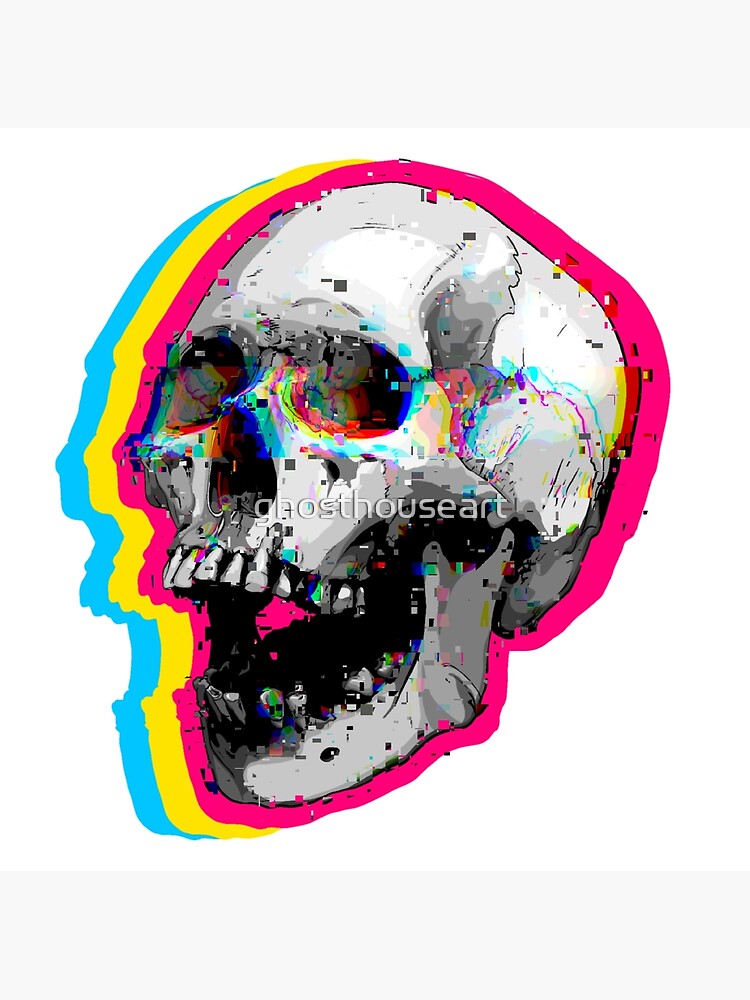"Glitch skull" Poster for Sale by ghosthouseart | Redbubble