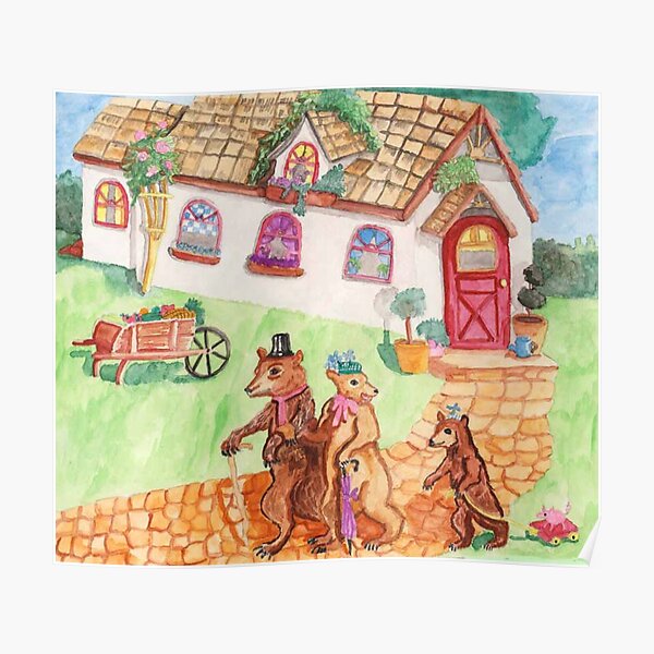 "The Three Bears Go To Town" Poster by pinkyjainpan | Redbubble