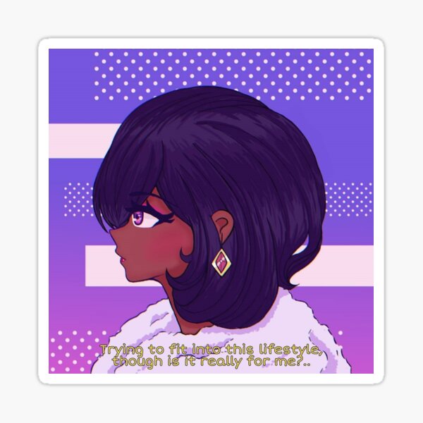 "anime girl elegant purple aesthetic" Sticker by ZongAPA | Redbubble
