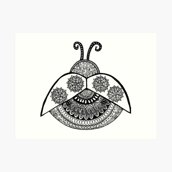 "Ladybug Zentangle" Art Print for Sale by DesignPMG | Redbubble