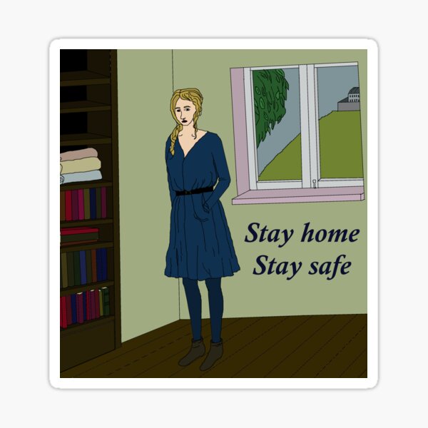 "Stuck inside" Sticker for Sale by lclkrist | Redbubble