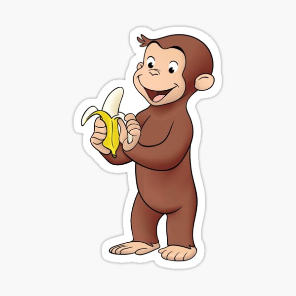 "Curious George - Banana" Sticker for Sale by squigglebee | Redbubble