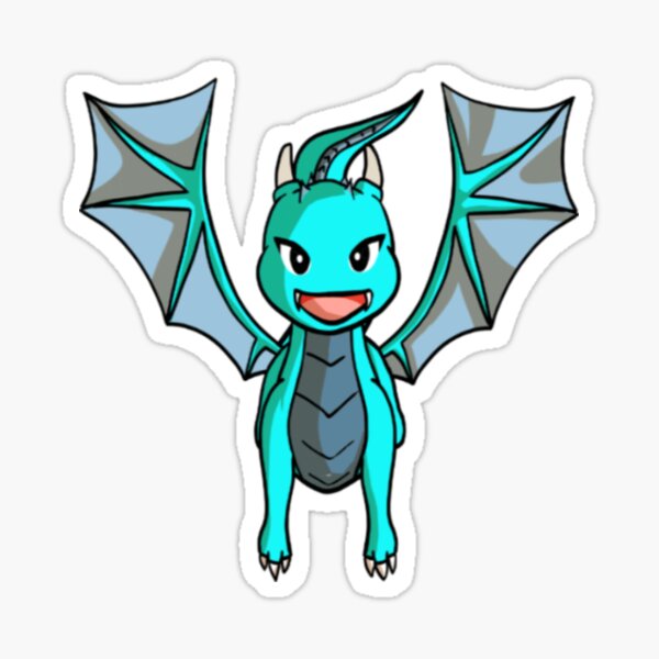 "Cute Chibi Ice Dragon Flying Pose" Sticker for Sale by cutebabymissi0n ...
