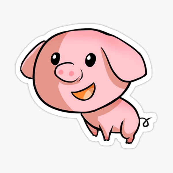 "Cute Chibi Pink Guardian Cute Pig " Sticker for Sale by ...