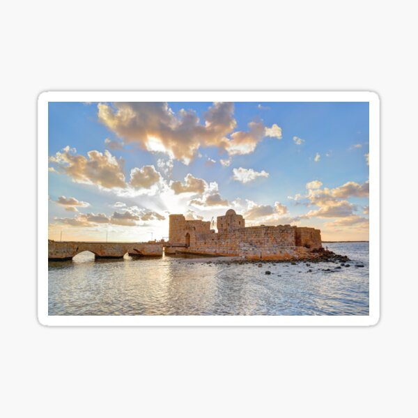 "Sidon Sea Castle at Sunset, Lebanon" Sticker by dkaranouh | Redbubble