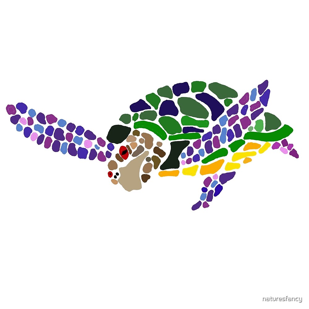 "Cool Fun Artsy Sea Turtle Abstract Art" by naturesfancy | Redbubble