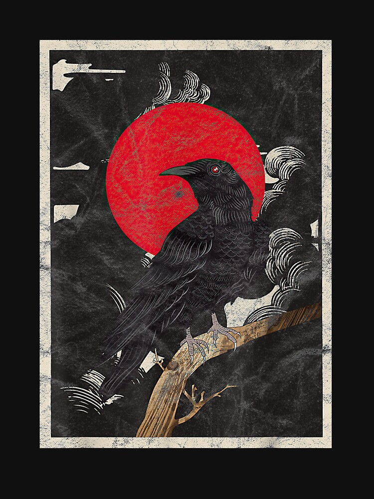 "Red Moon Graphic Black Crow" Essential T-Shirt for Sale by ryanpensyp ...